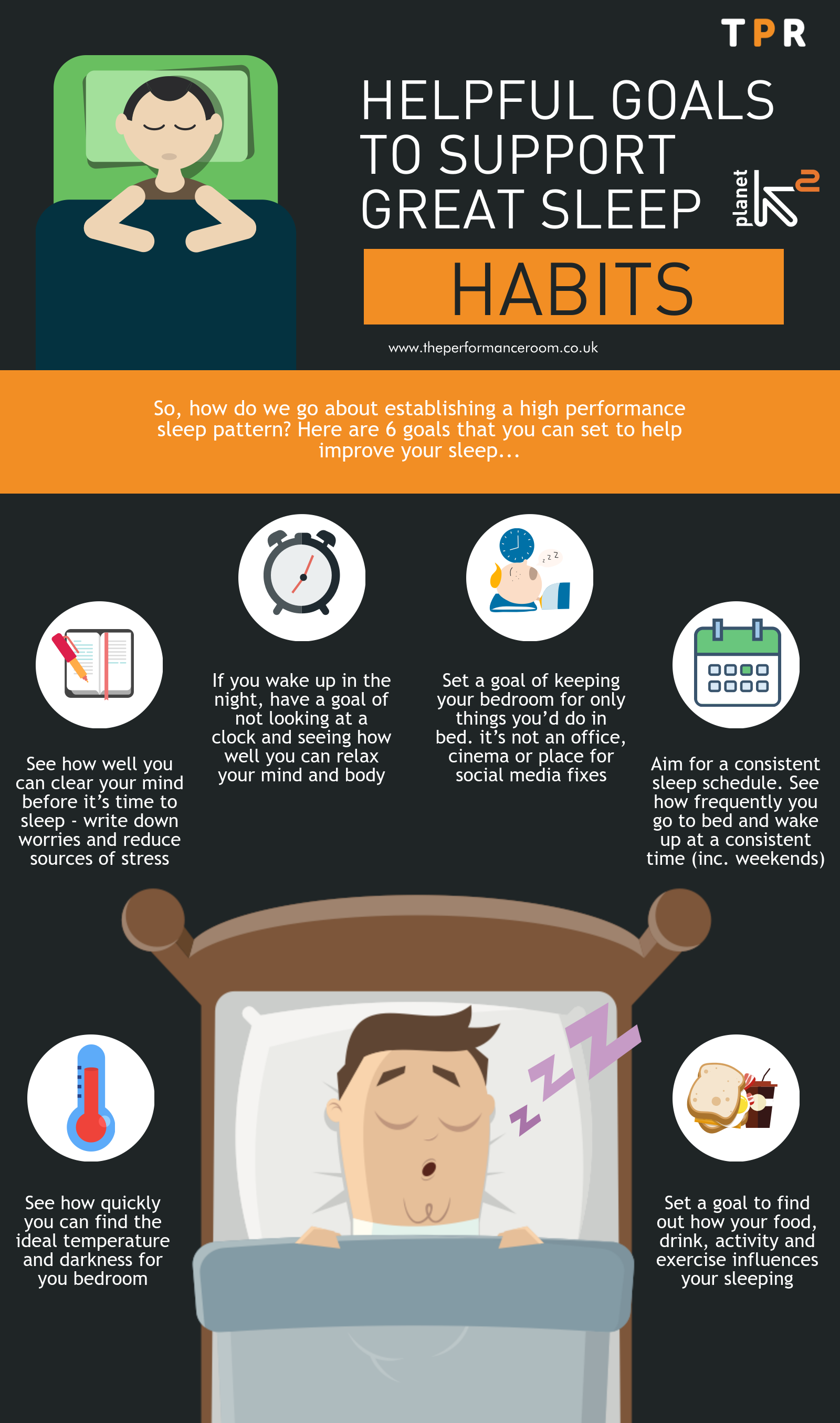 Helpful goals to support great sleep habits - The Performance Room